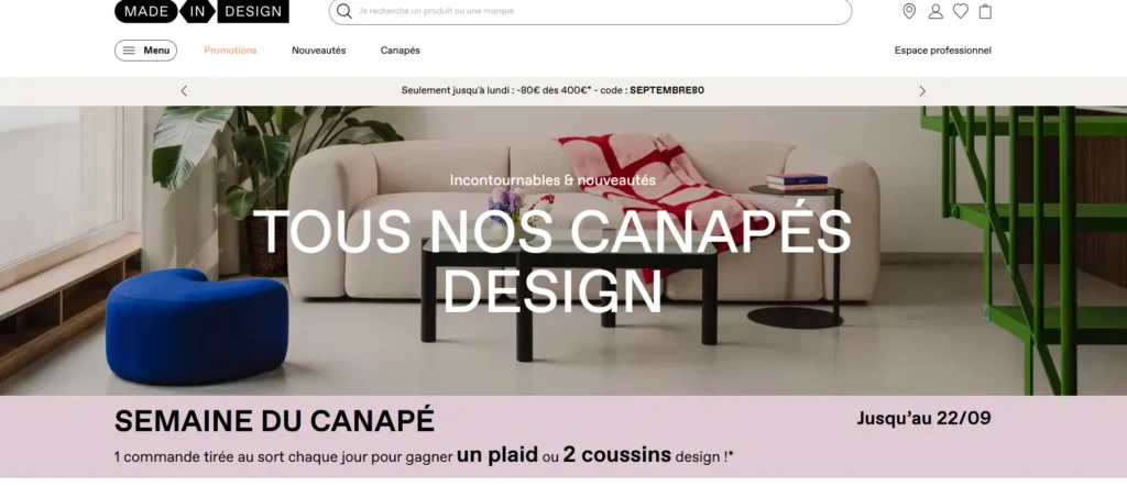 Quelles sont les meubles design présents chez Made in Design